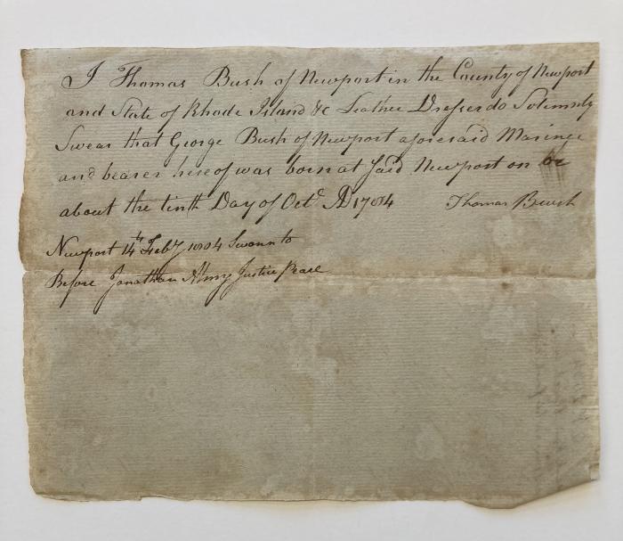 Newport Historical Society : BIPOC Entity : George Bush [E03792]
